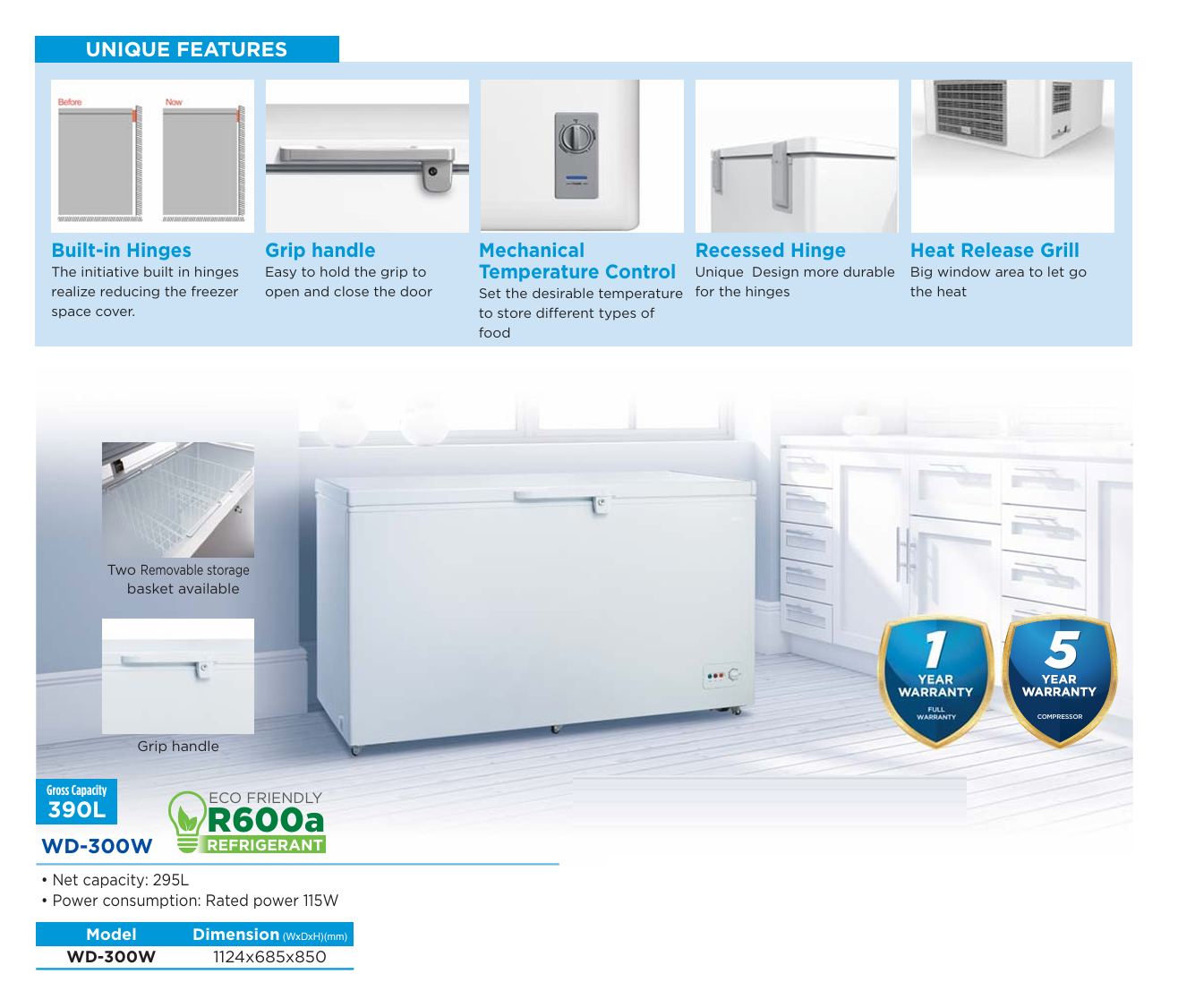 4 STAR Midea Chest Freezer 390L Peti Freezer Murah Deep Freezer Peti ...