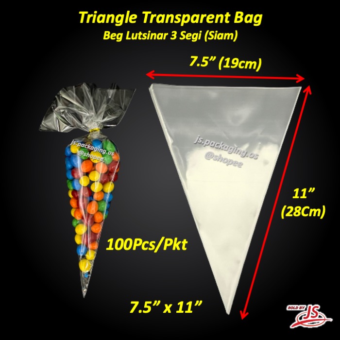 IPP 3 Segi Siam Triangle Transparent Bag /Triangle Plastic Bags/Plastic ...