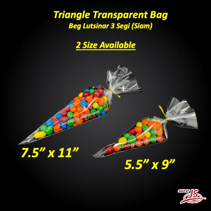 IPP 3 Segi Siam Triangle Transparent Bag /Triangle Plastic Bags/Plastic ...