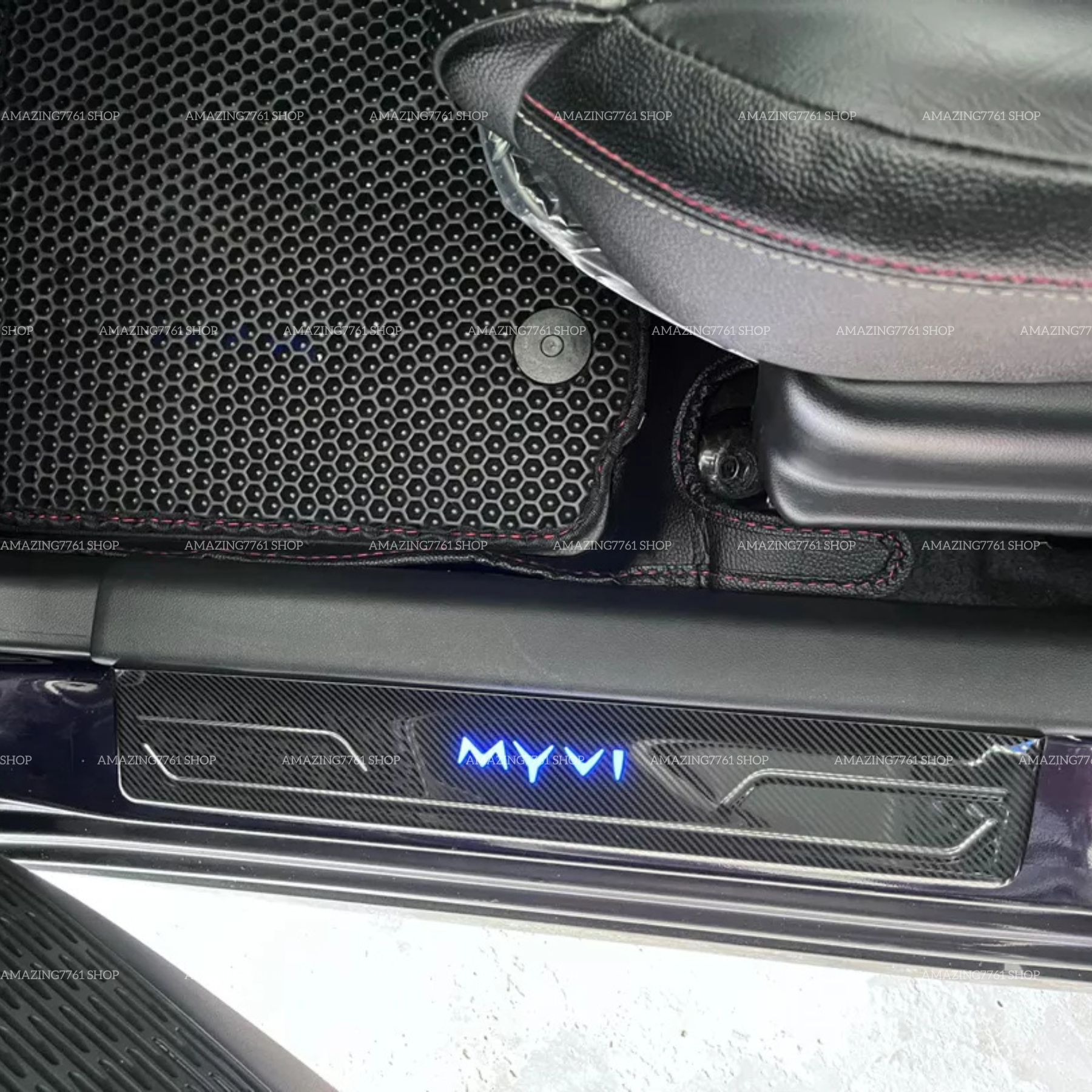 AMAZING PERODUA MYVI 2011-2024 CAR CARBON FIBER LED DOOR SIDE STEP SILL ...