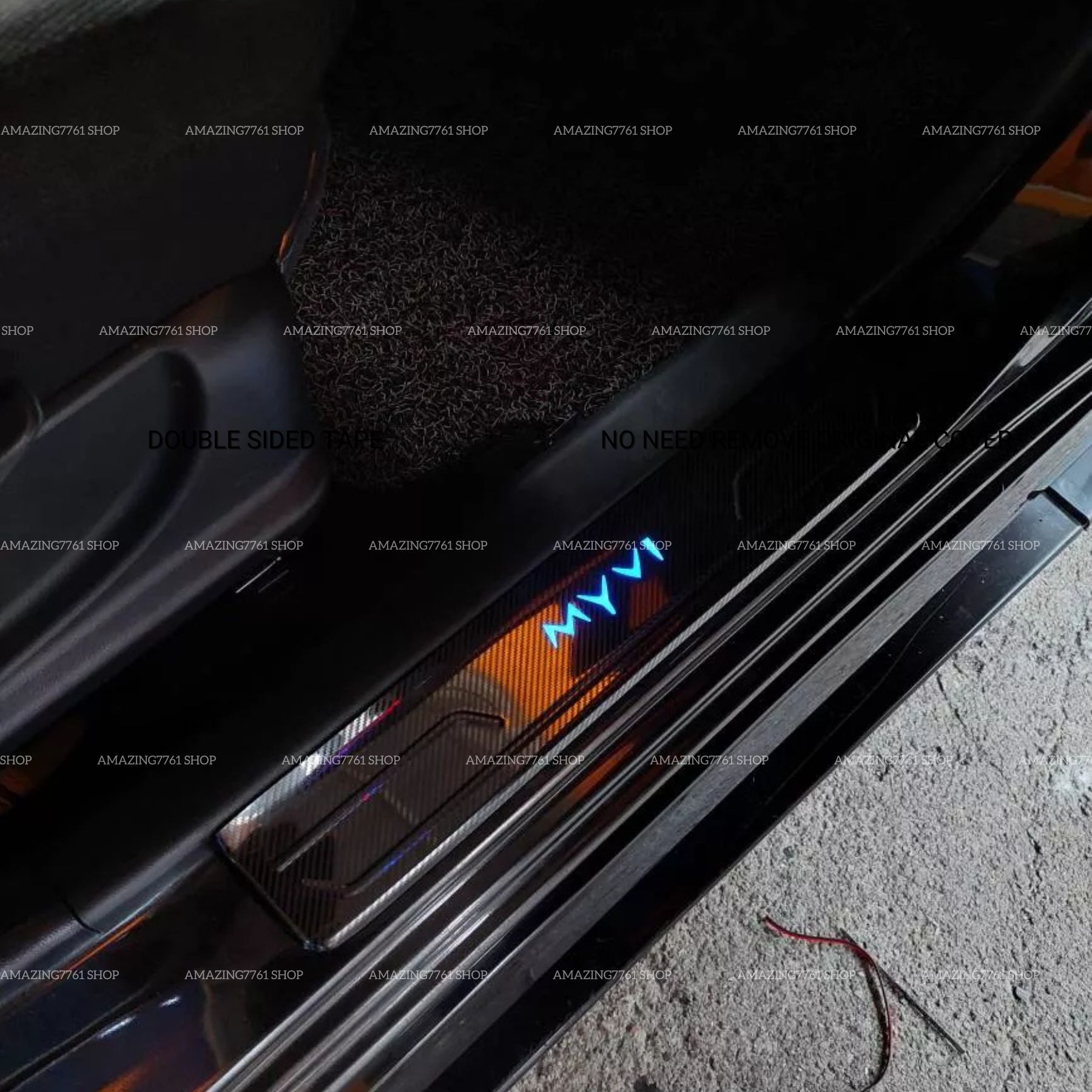 AMAZING PERODUA MYVI 2011-2024 CAR CARBON FIBER LED DOOR SIDE STEP SILL ...