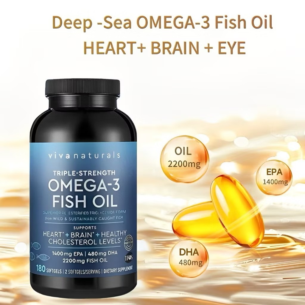 【100% Authentic】Viva Naturals Triple Strength OMEGA-3 Fish Oil ...