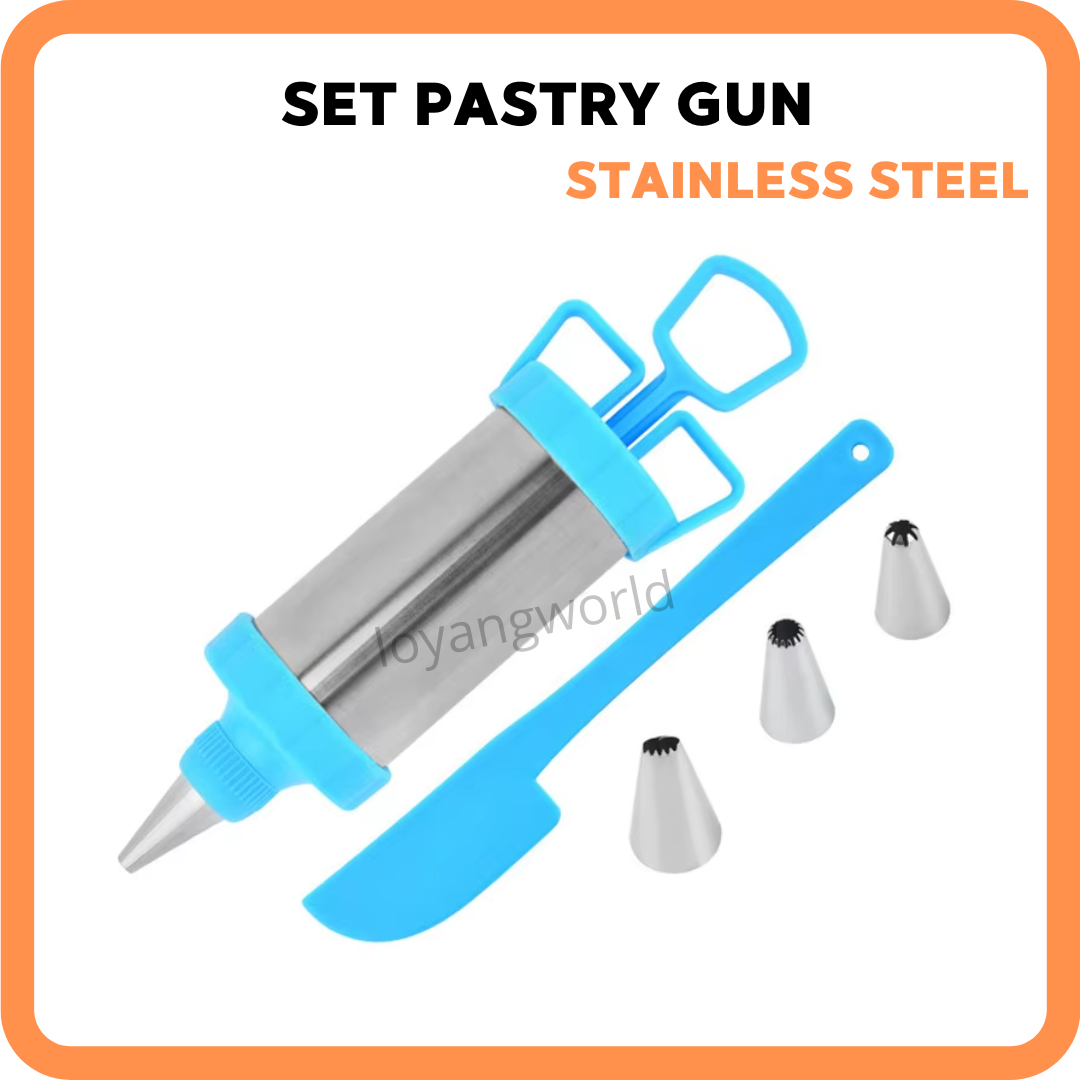 Set Pastry Gun Stainless Steel Decoration Baking Accessories Icing ...