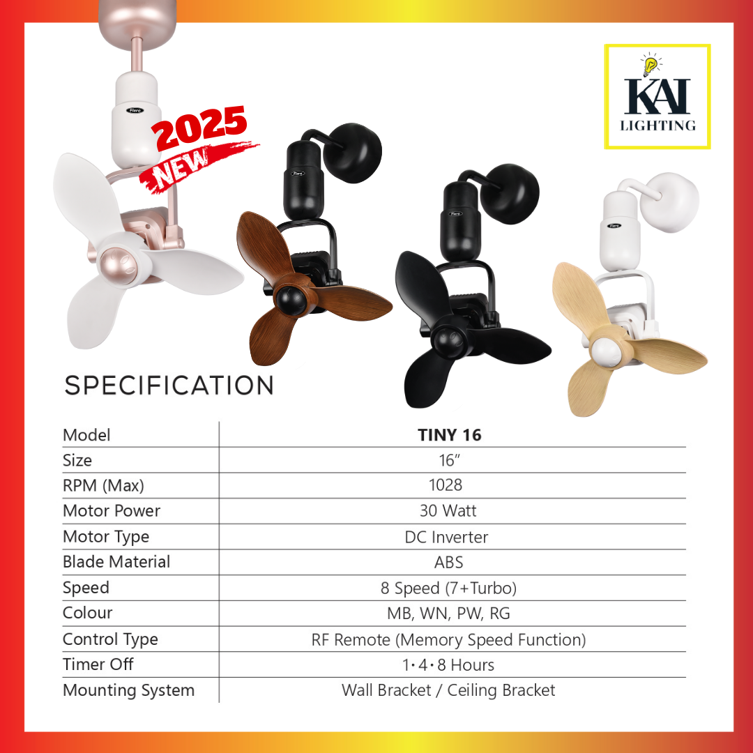 DEKA MS16DC TINY 16 / REZO ELISE / MAVA/ALPHA Corner Fan Wall Fan with ...