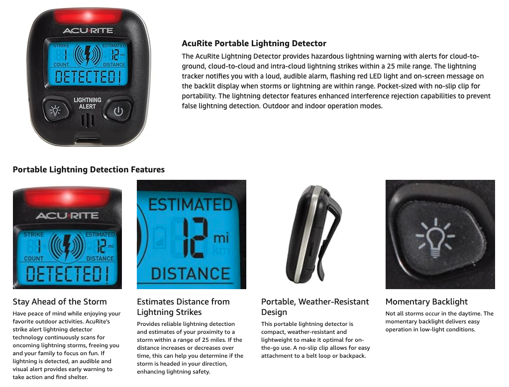 AcuRite 02020 Portable Lightning Detector | Shopee Malaysia