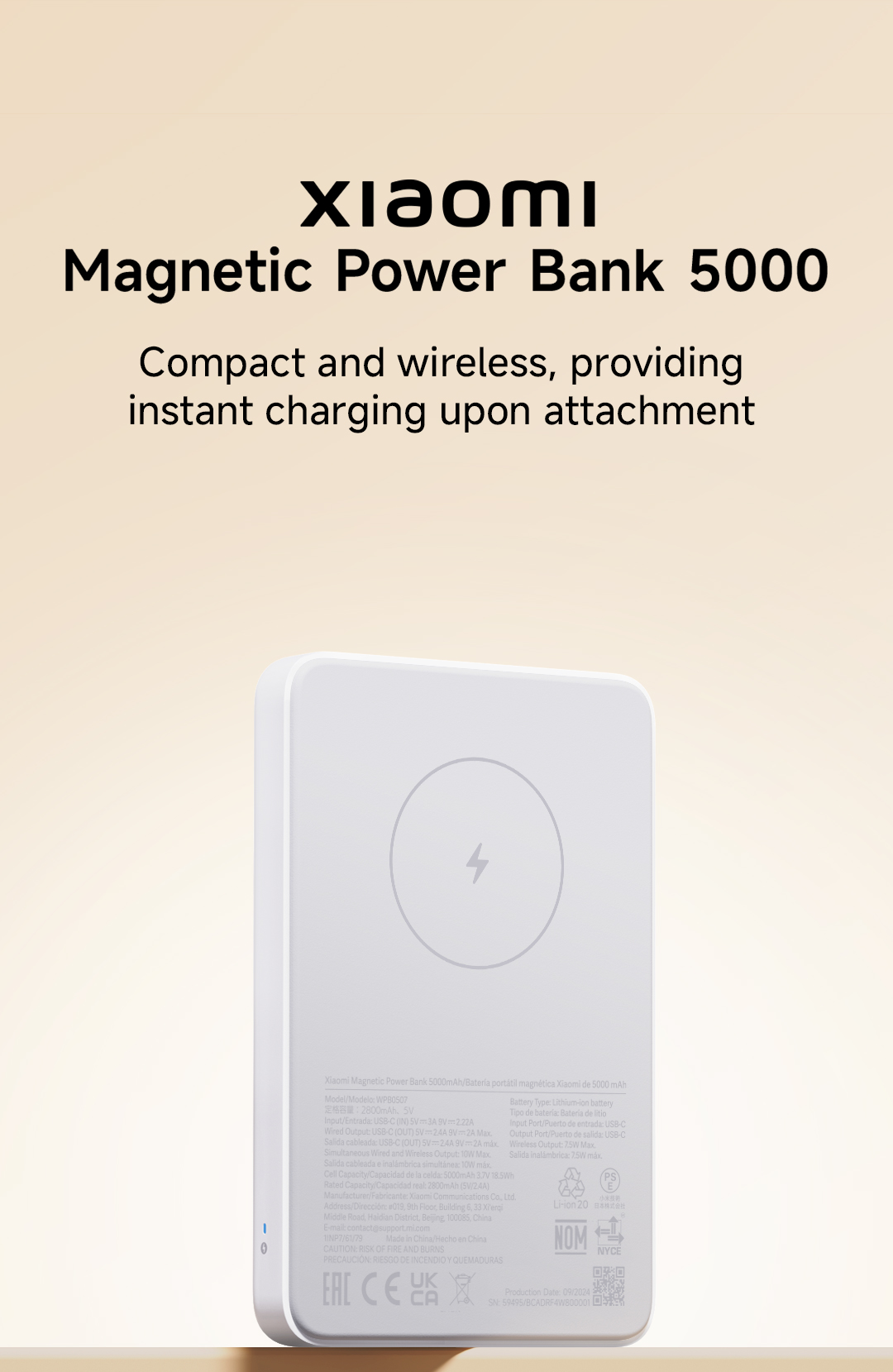 Xiaomi Magnetic Power Bank 5000mAh | Powerful Magnetic Attraction ...