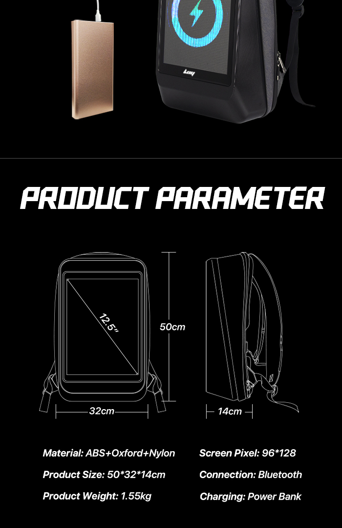 LOY Pixel Core HD Led Backpack with Waterproof and customizable Lamps ...