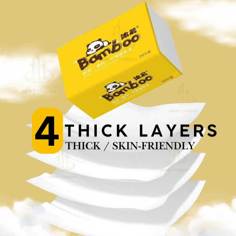 Fast Delivery 4 Ply 300 Sheets Bamboo Tissue Soft Facial Tisu Non ...