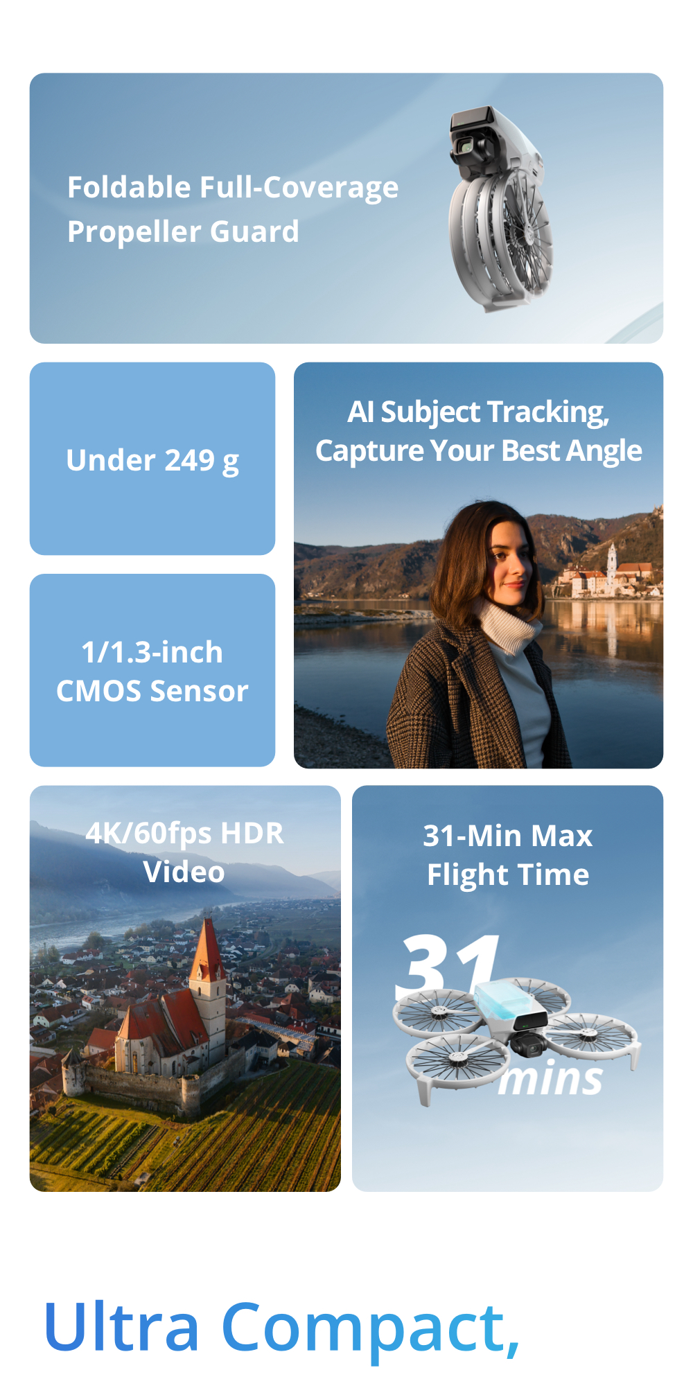 DJI Flip - Camera Drone | Foldable Full-Coverage Propeller Guard | Under 249g | AI Subject ...