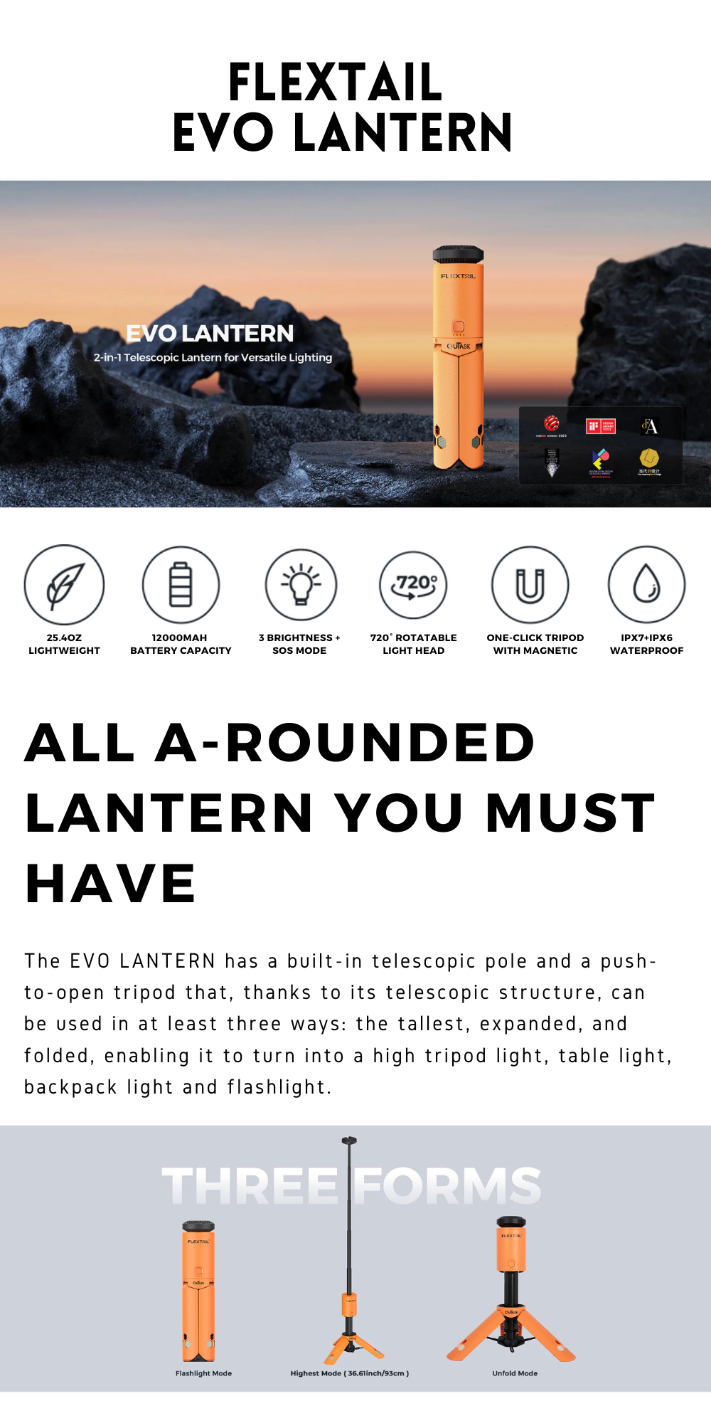 Flextail x OUTASK Evo Lantern 2-in-1 Telescopic Lantern for Versatile Lighting | Shopee Malaysia