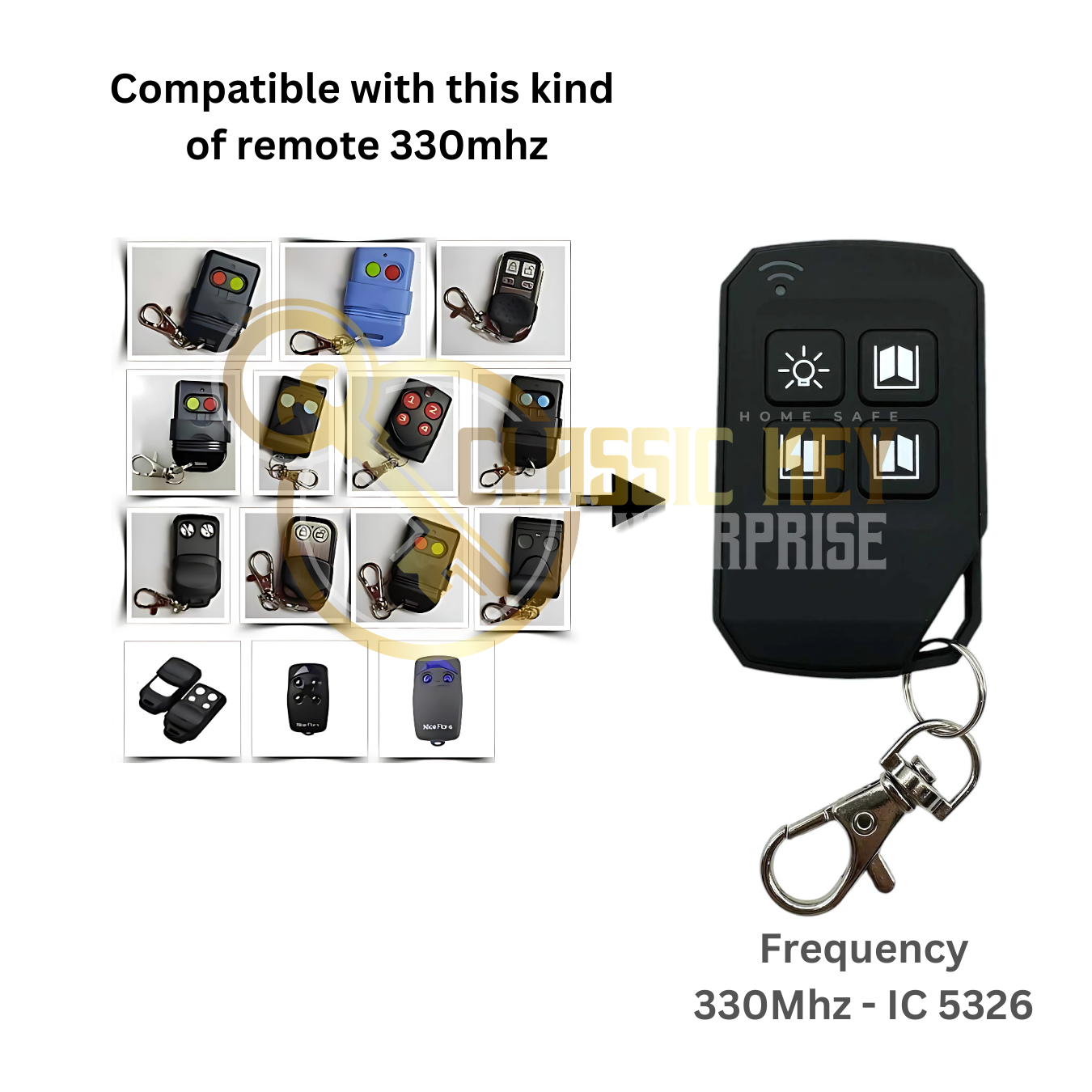 Autogate Remote Control Duplicator Frequency 330Mhz (Waterproof) Auto ...