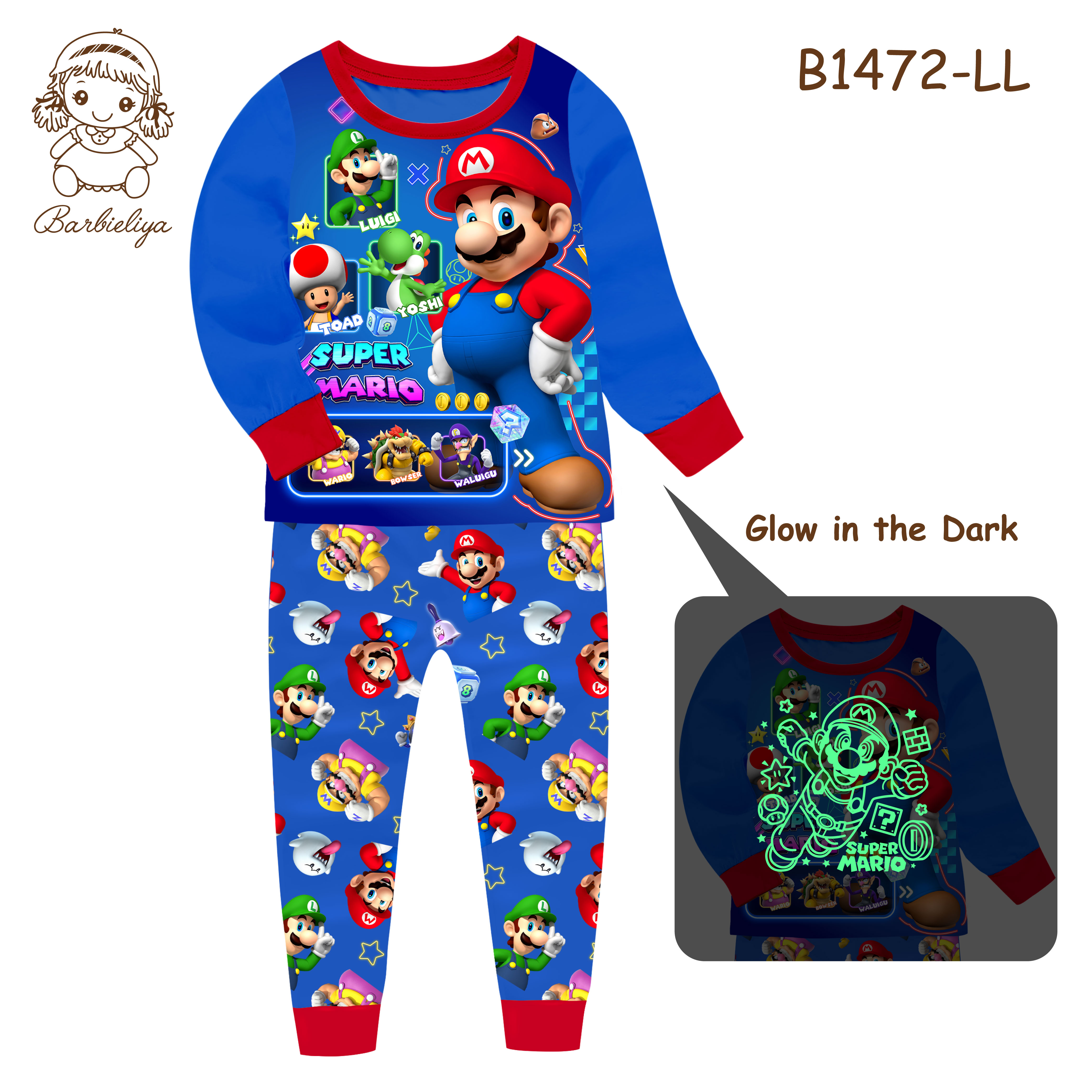 ♨️Long Sleeve♨️Barbieliya Boy Pyjamas /Sleepwear/儿童睡衣套装(Paw/SPiderman ...