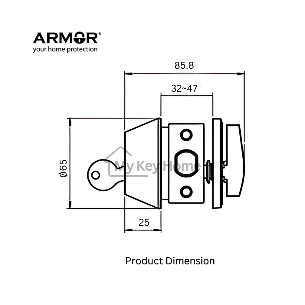 ARMOR ADL-101 Thumbturn & Key Deadbolt Lock | Shopee Malaysia