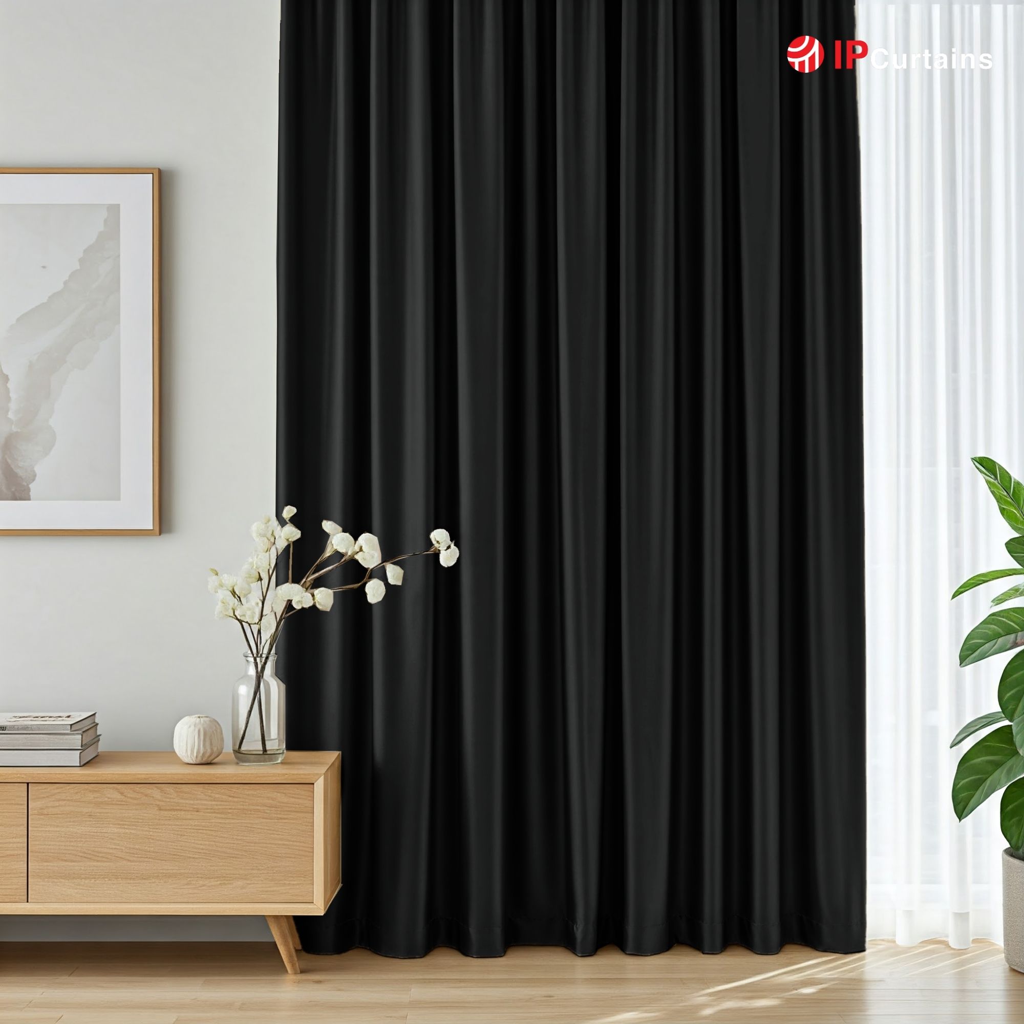 IP CURTAIN NOAH Langsir 80% Blackout Curtain Warna Hitam (Balck) UV ...