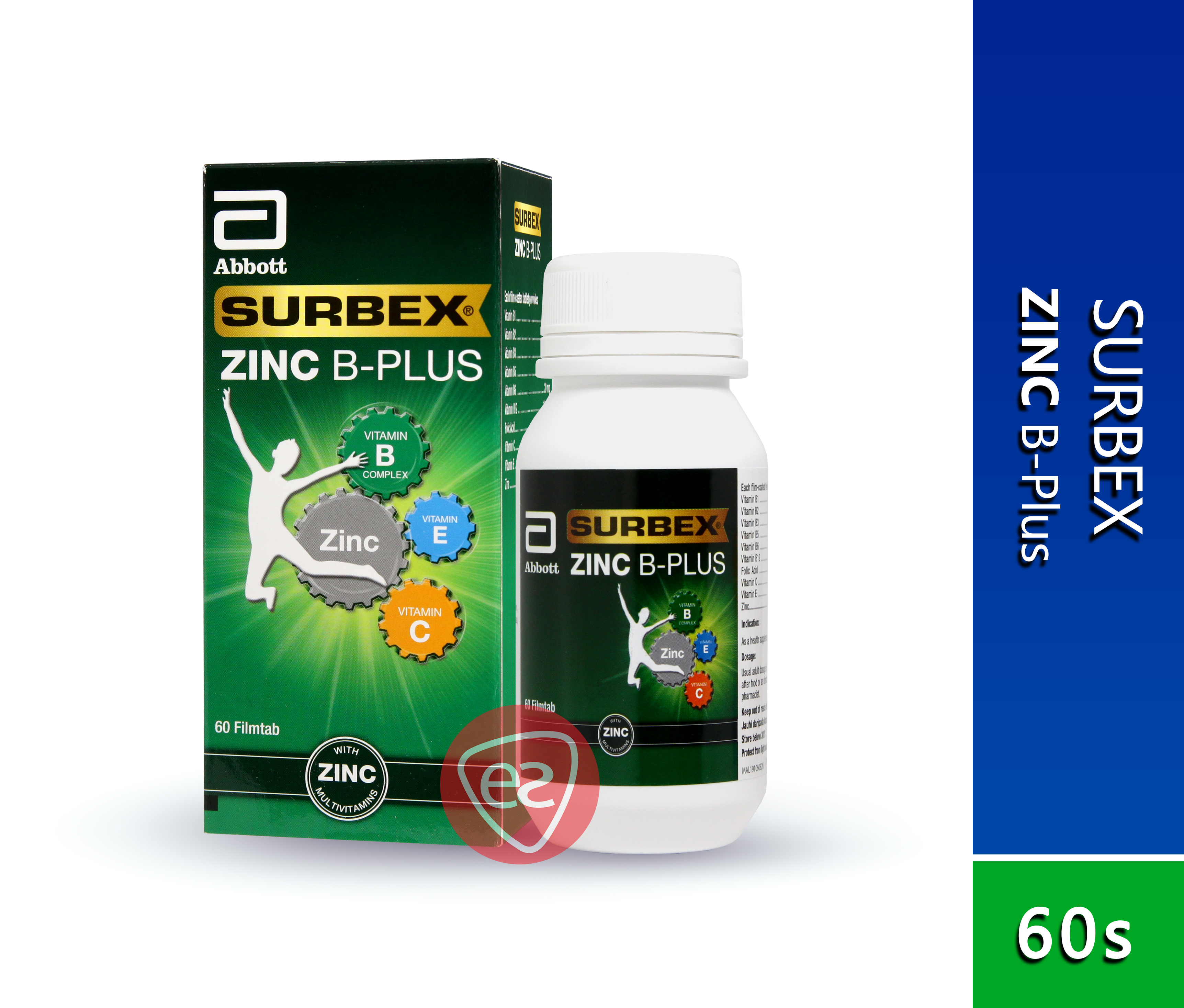 Abbott Surbex Zinc B-Plus With Multivitamin Filmtab (30s / 60s ...