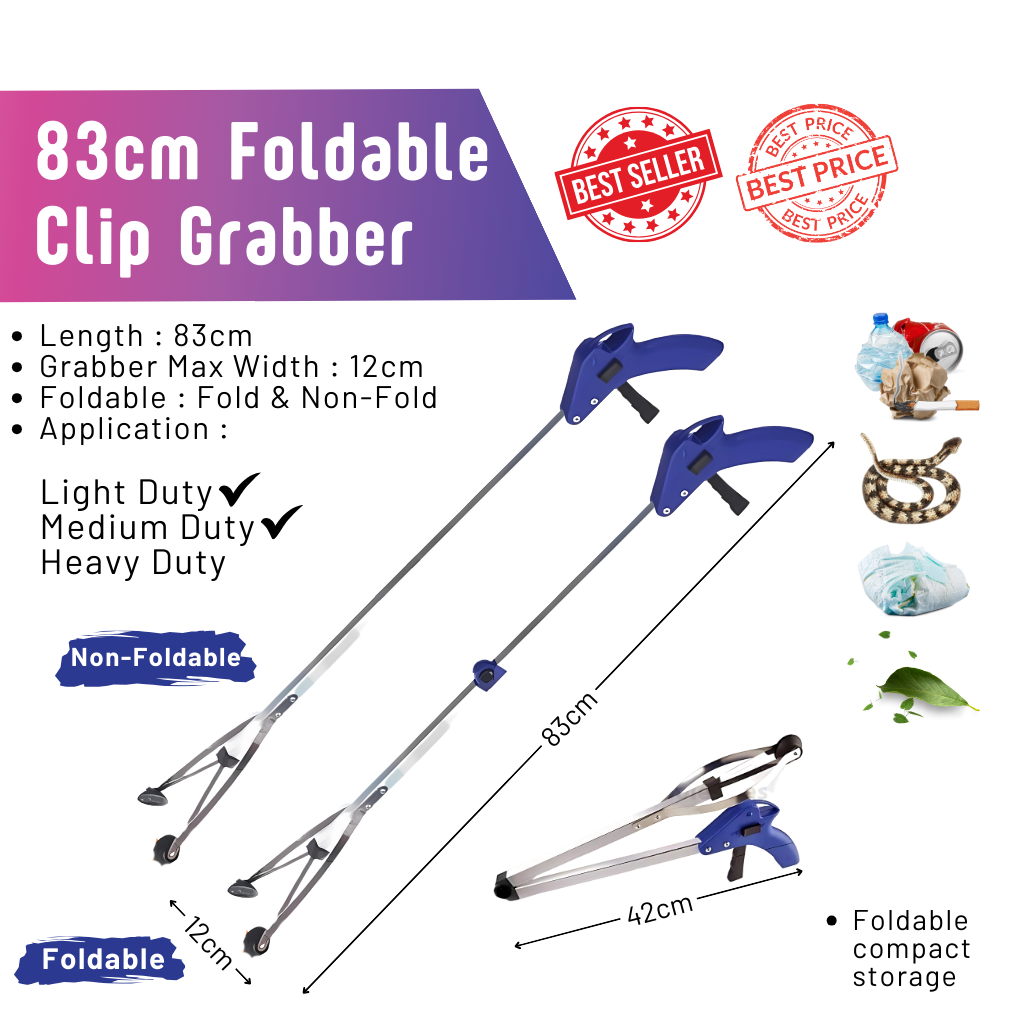Pick-up Tools Rubbish Picker Trash Picker Multipurpose Foldable Grabber ...