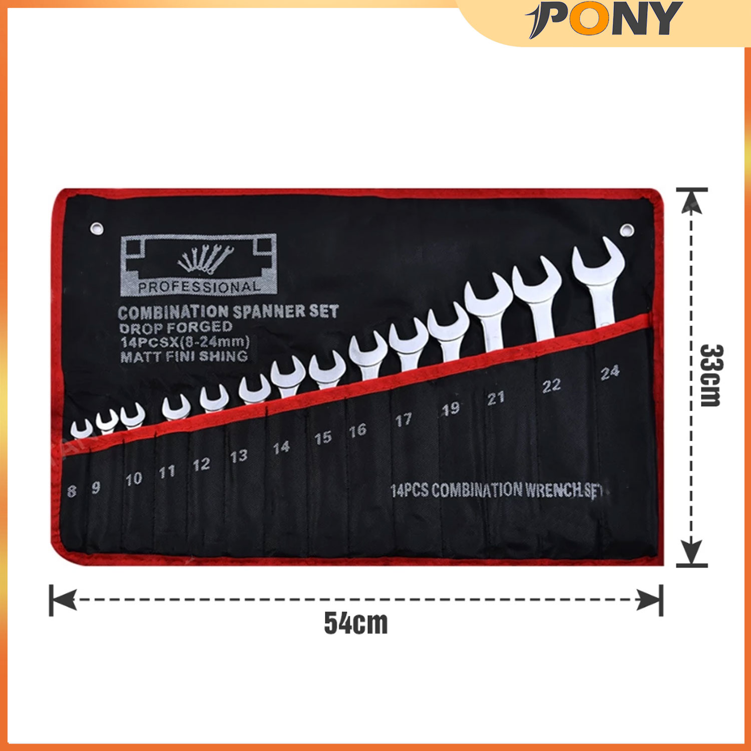 Pony Home-Combination Repair Wrench 8-24mm Spanner Set Tools Set 14 PCS ...