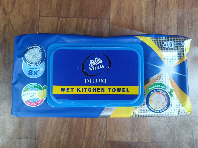 Vinda Deluxe Wet Kitchen Towel 40Sheets (Alcohol Free) | Shopee Malaysia
