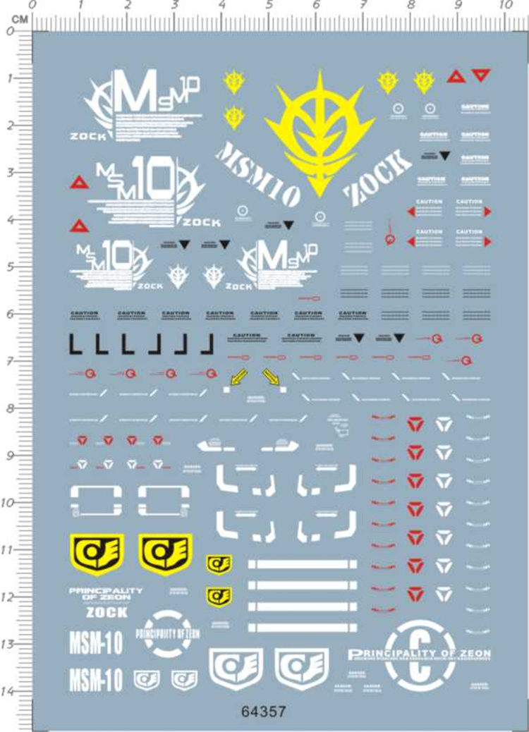 [EASY MODEL] 64357 HG 1/144 MSM-10 ZOCK GUNDAM WATER SLIDE DECAL ...
