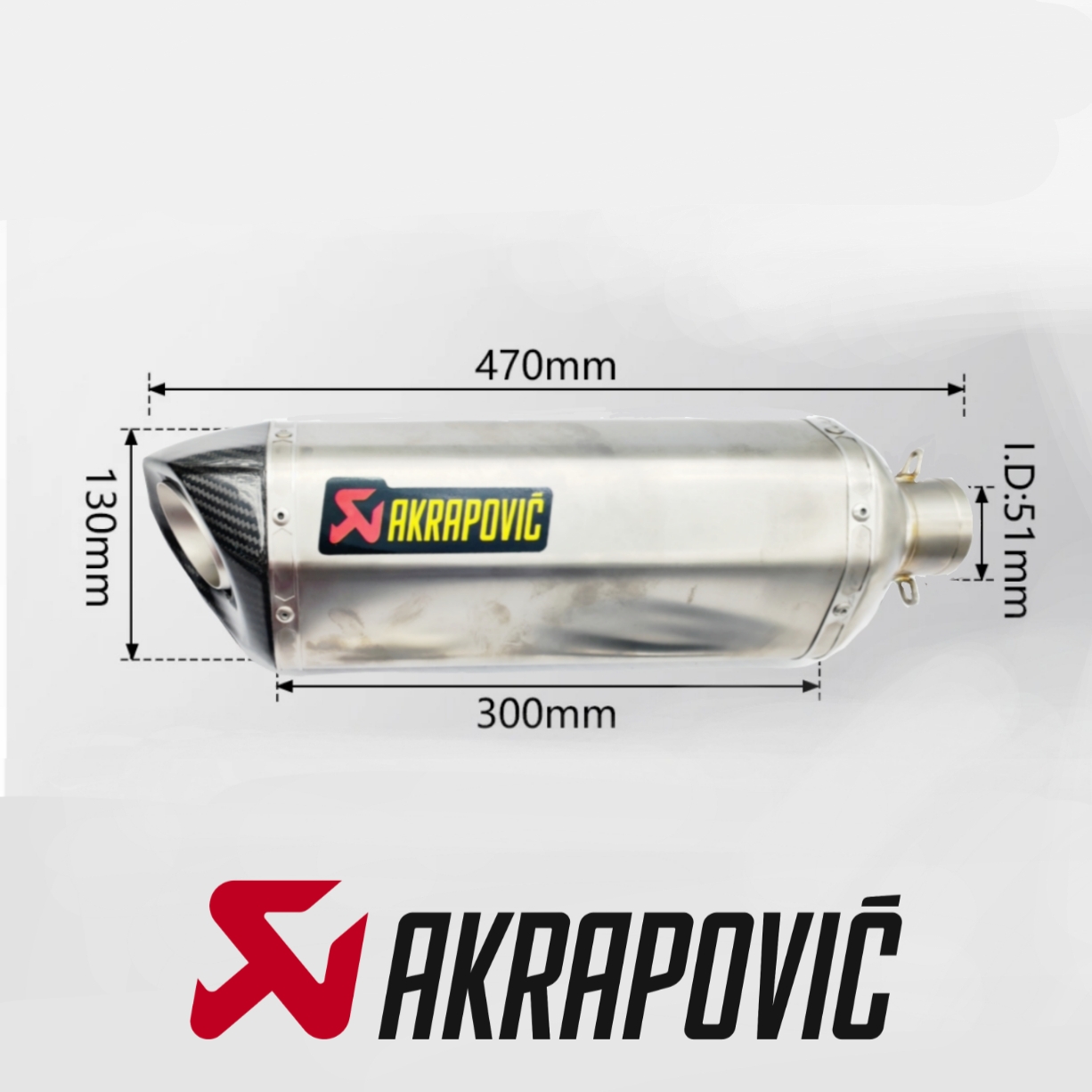 AKRAPOVIC LOGO Exhaust Yamaha TMAX 560 Ekzos REAL TITANIUM Full System ...
