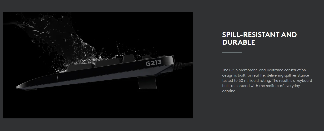 LOGITECH G213 PRODIGY RGB WIRED GAMING KEYBOARD WITH DEDICATED MEDIA ...