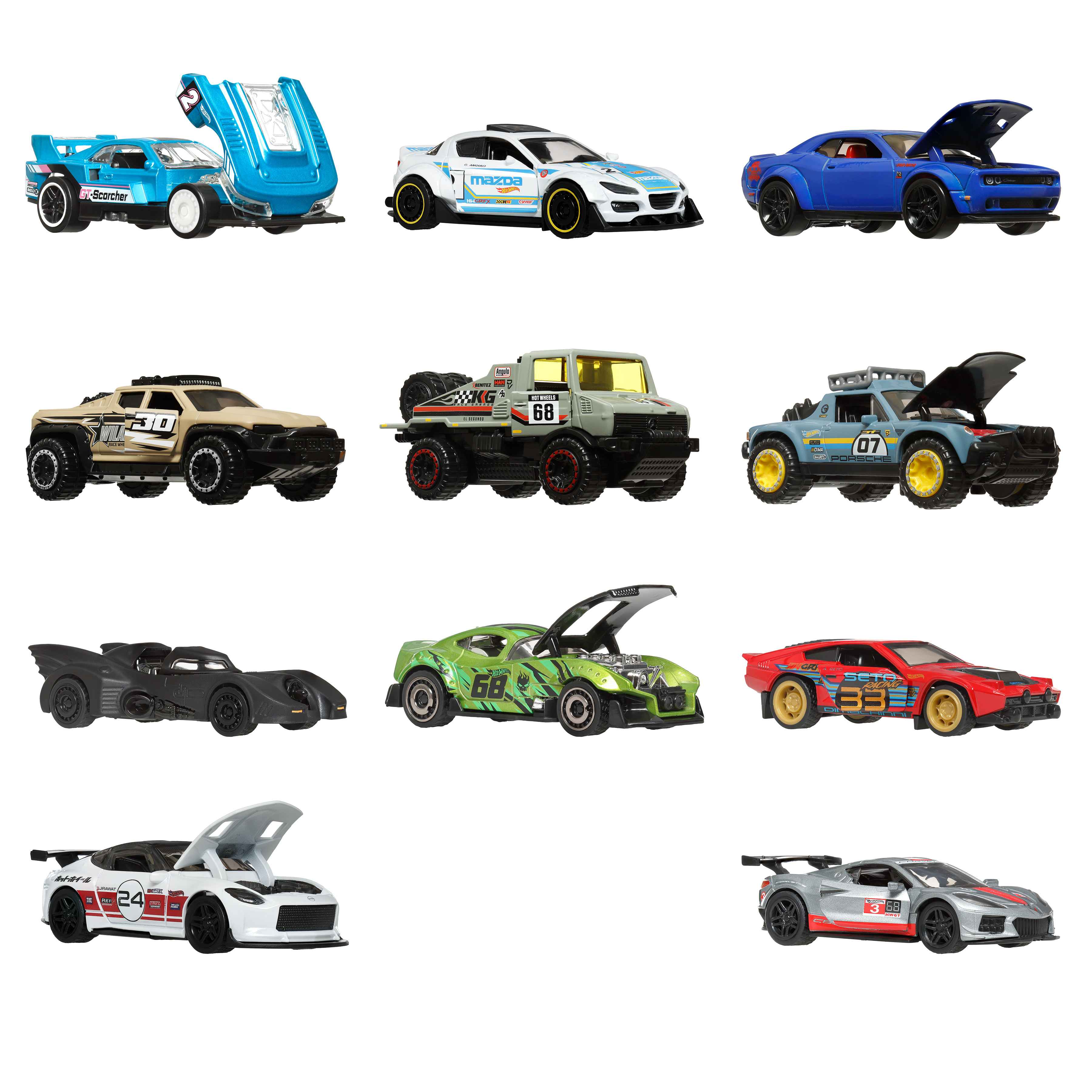 Hot Wheels Pull-Back Speeders Toy Car In 1:43 Scale, Pull Car Backward ...