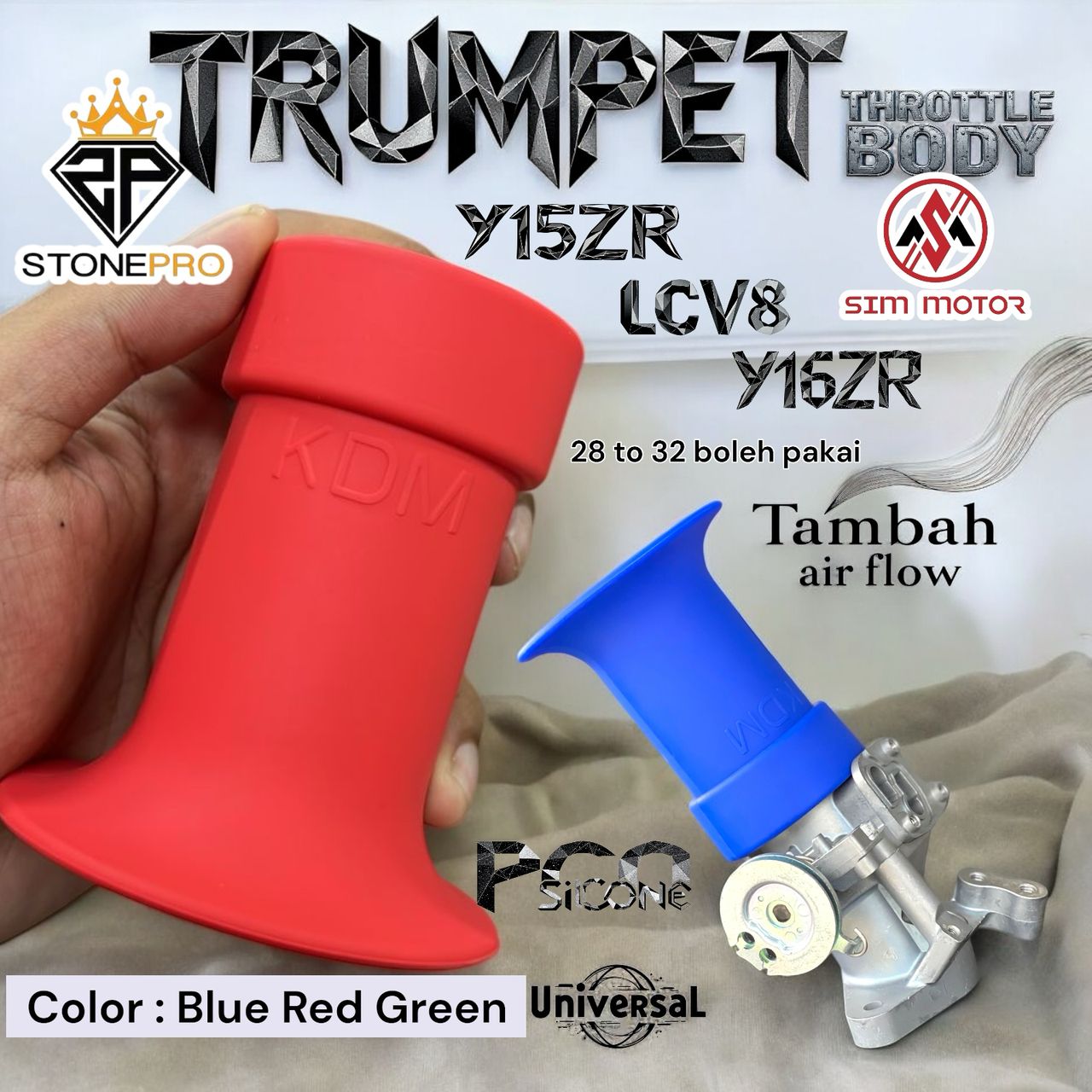 STONEPRO TRUMPET PCO Y15ZR Y16 LC135 V8 fi/ TRUMPET THROTTLE BODY PCO ...