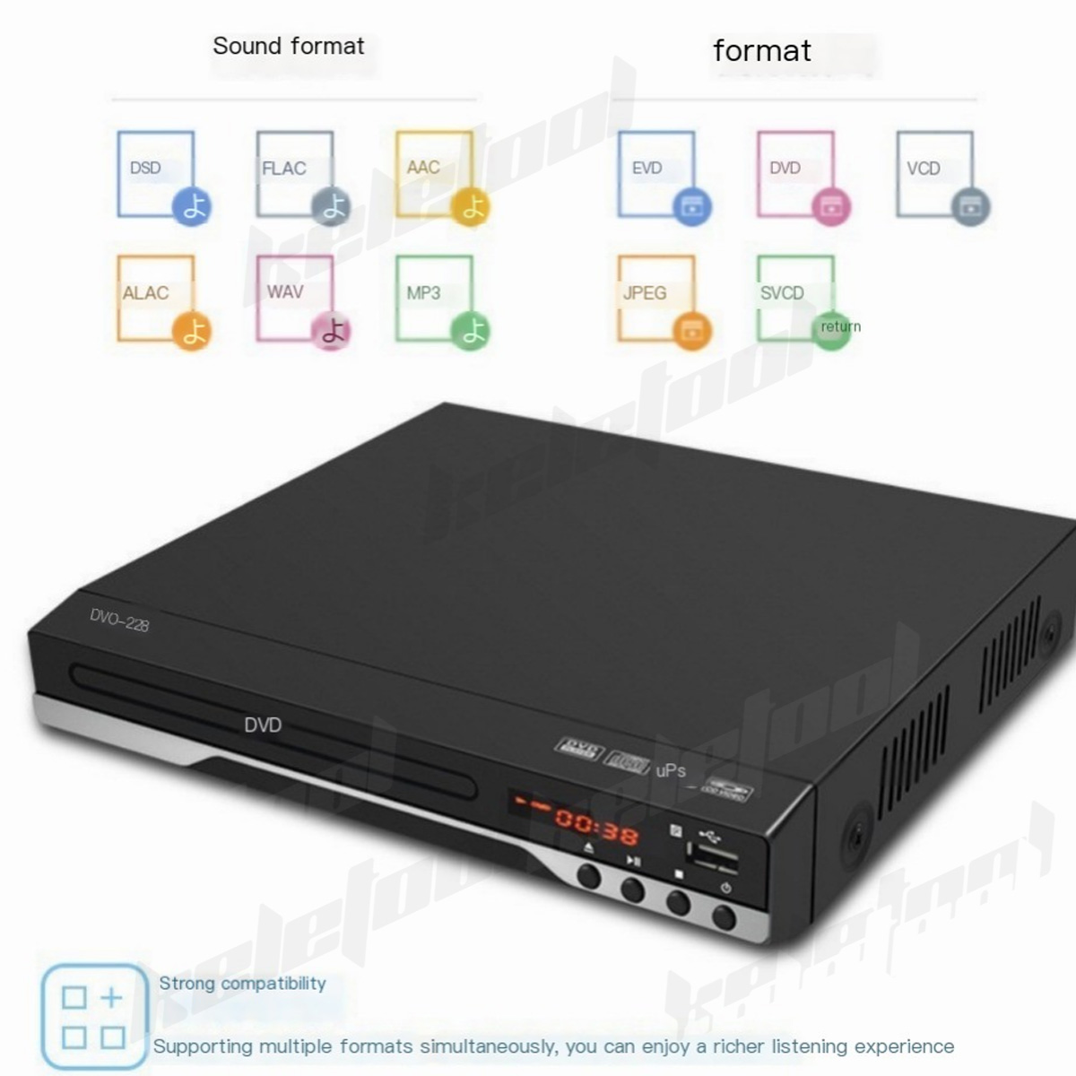 DVD Player CD Player Compact Multi Region ADH CD SVCD VCD Disc ...