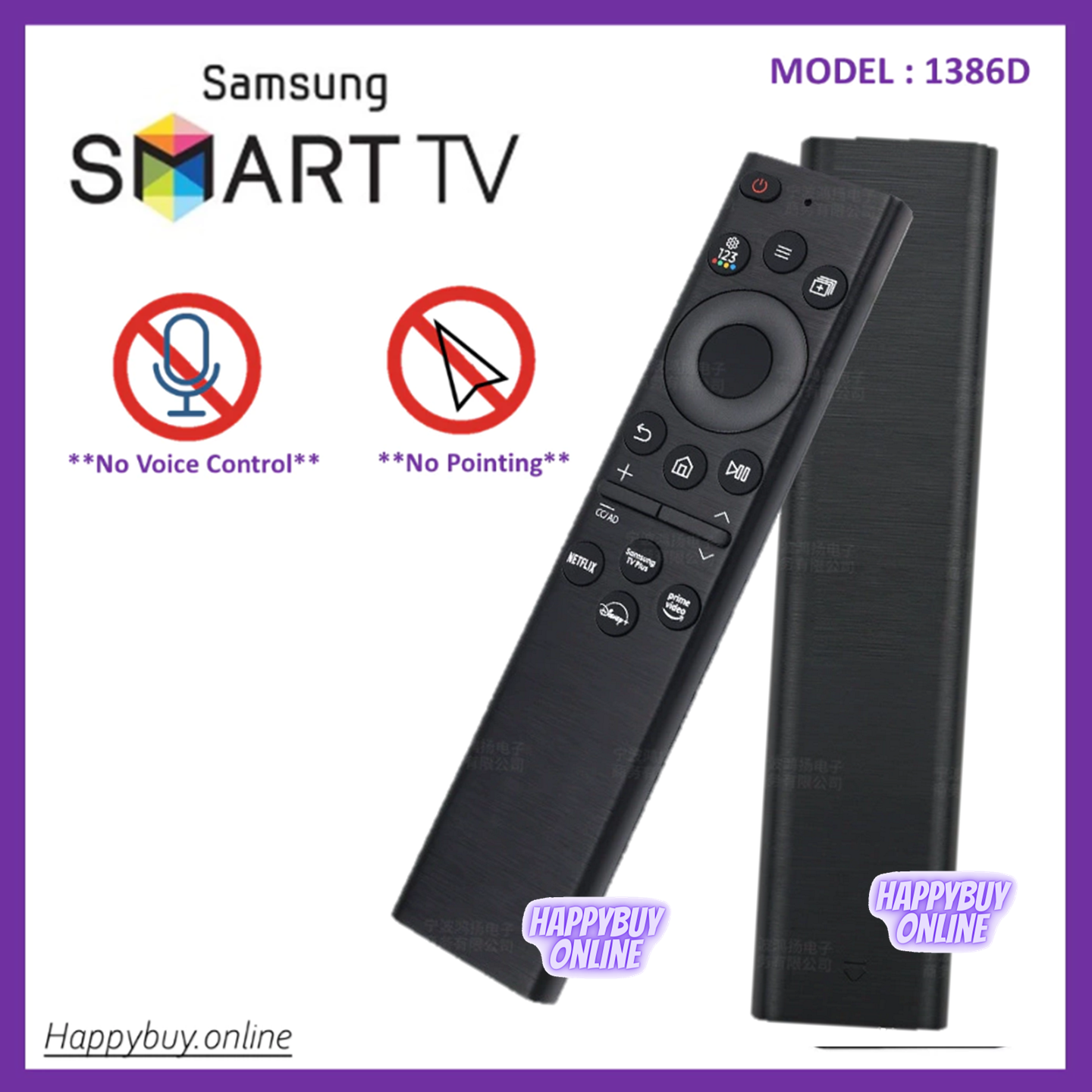 Samsung 4K UHD Crystal Smart TV Remote Control BN-1386D Replacement ...