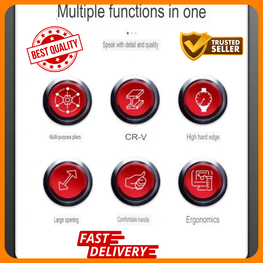 8" Long Combination Plier Yellow Handle 200mm Cutter Heavy Duty Wire ...