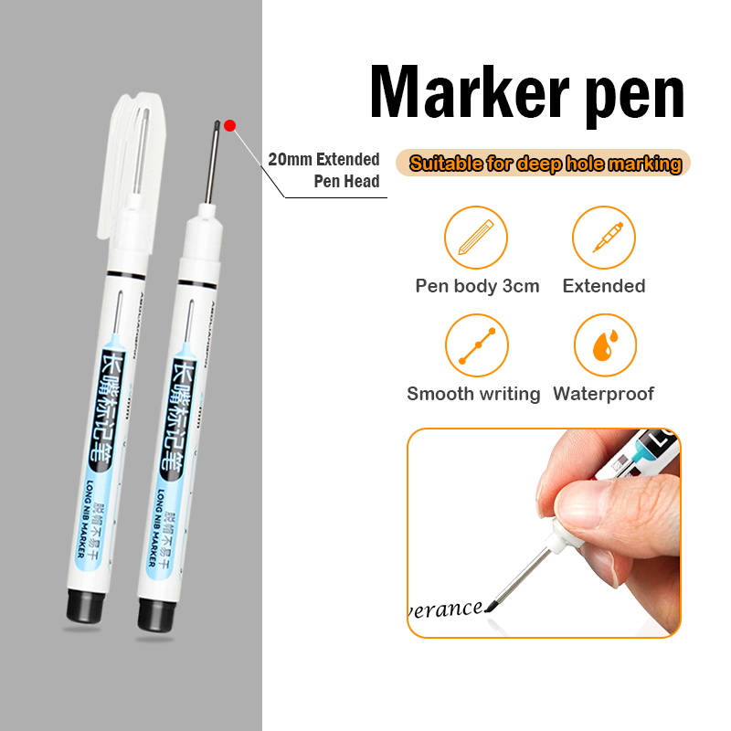 Long Head Marker Pen Deep Hole Pen 20mm Marking Tool Drill Marker ...