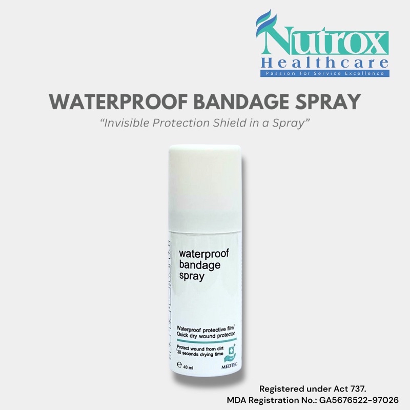MEDTEC Waterproof Bandage Spray Water Resistant 40ml/bottle Spray On ...