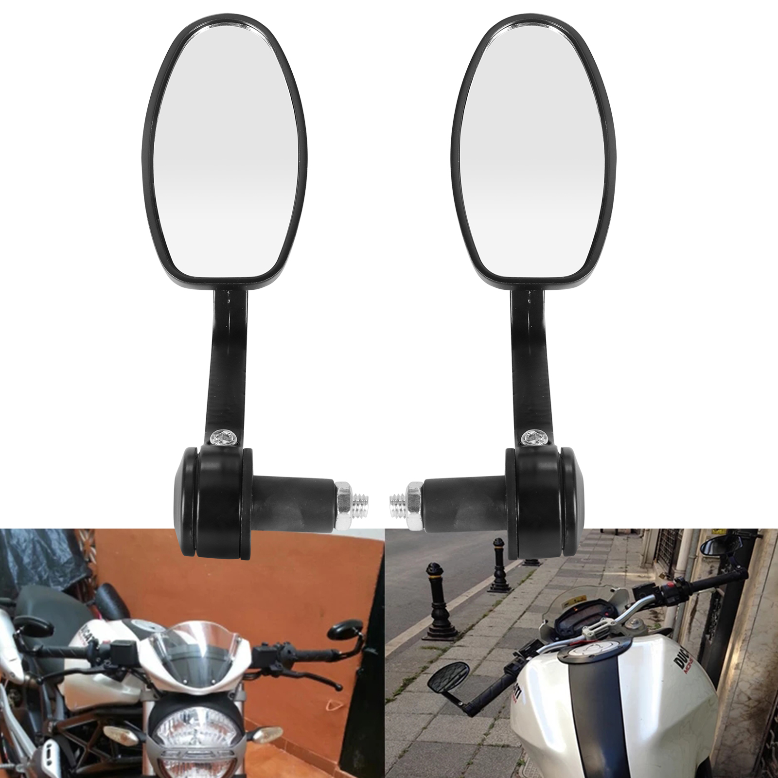 Motor Mirror 7/8 Handle Bar End Mirror Motorcycle Alloy CNC Racing ...