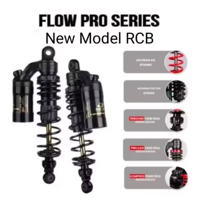 RCB ABSOBER HONDA ADV 395MM FLOW PRO SERIES BLACK GOLD ABSOBER ADV160 ...