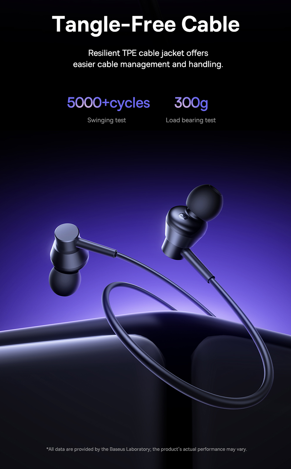 Baseus CZ11 HZ11 Wired Earphones Lateral In-ear Wire Control Ulta Low ...