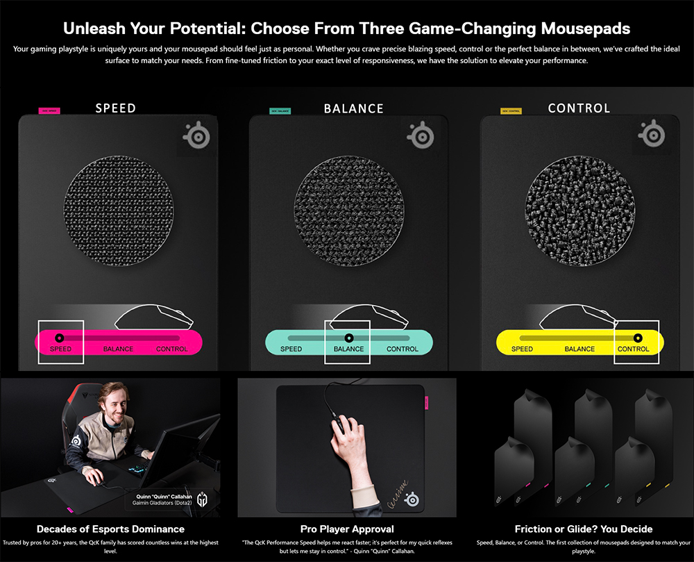 SteelSeries QcK Performance Speed XL Ultra-Smooth Gaming Mouse Pad ...