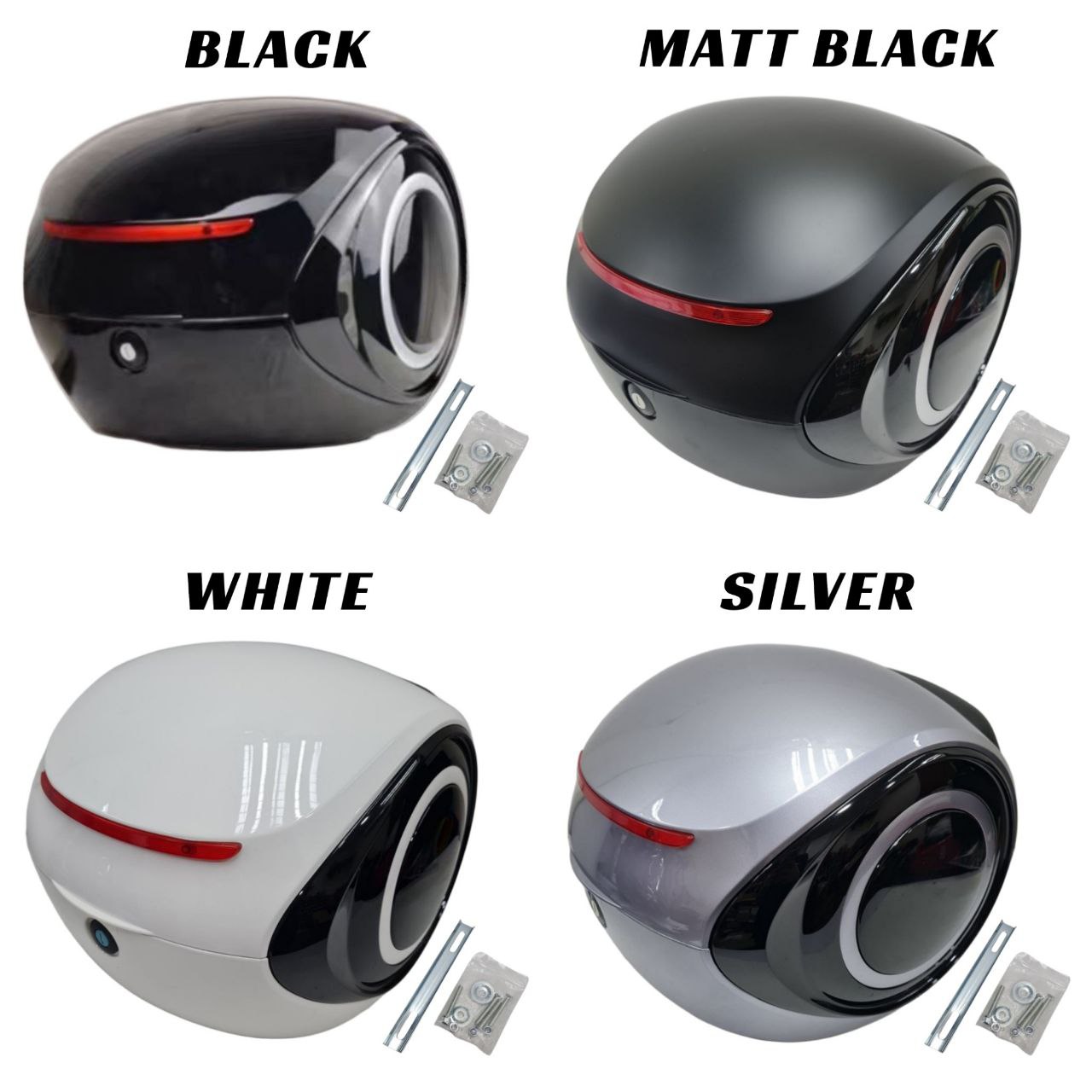 ALIEN 32L TOP BOX SIPUT Motorcycle With Back Rest Universal Base Plate ...