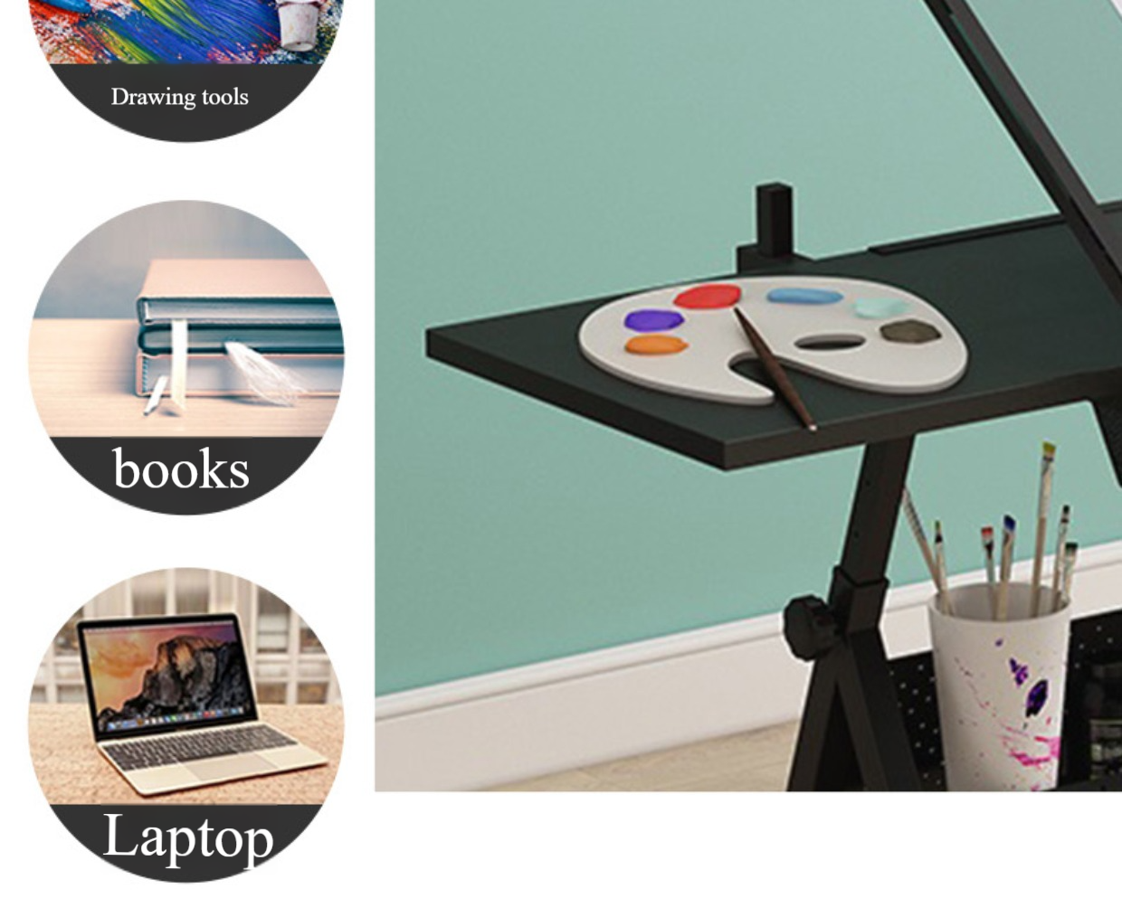 Drawing table, painting adjustable table, art glass drawing drawing ...