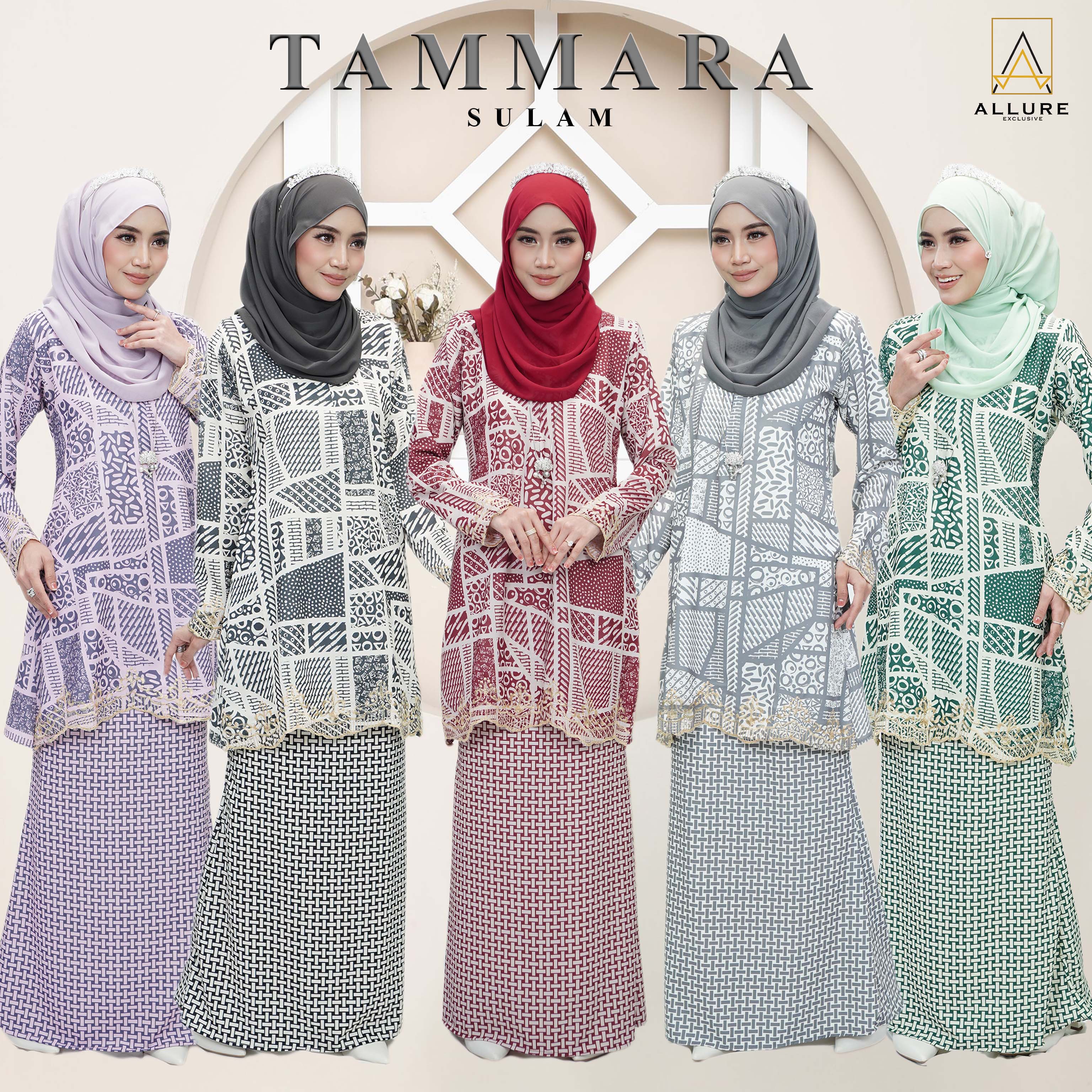 Allure Exclusive - Set Baju Kurung Sulam Tammara 2025 Armani Silk Ibu ...