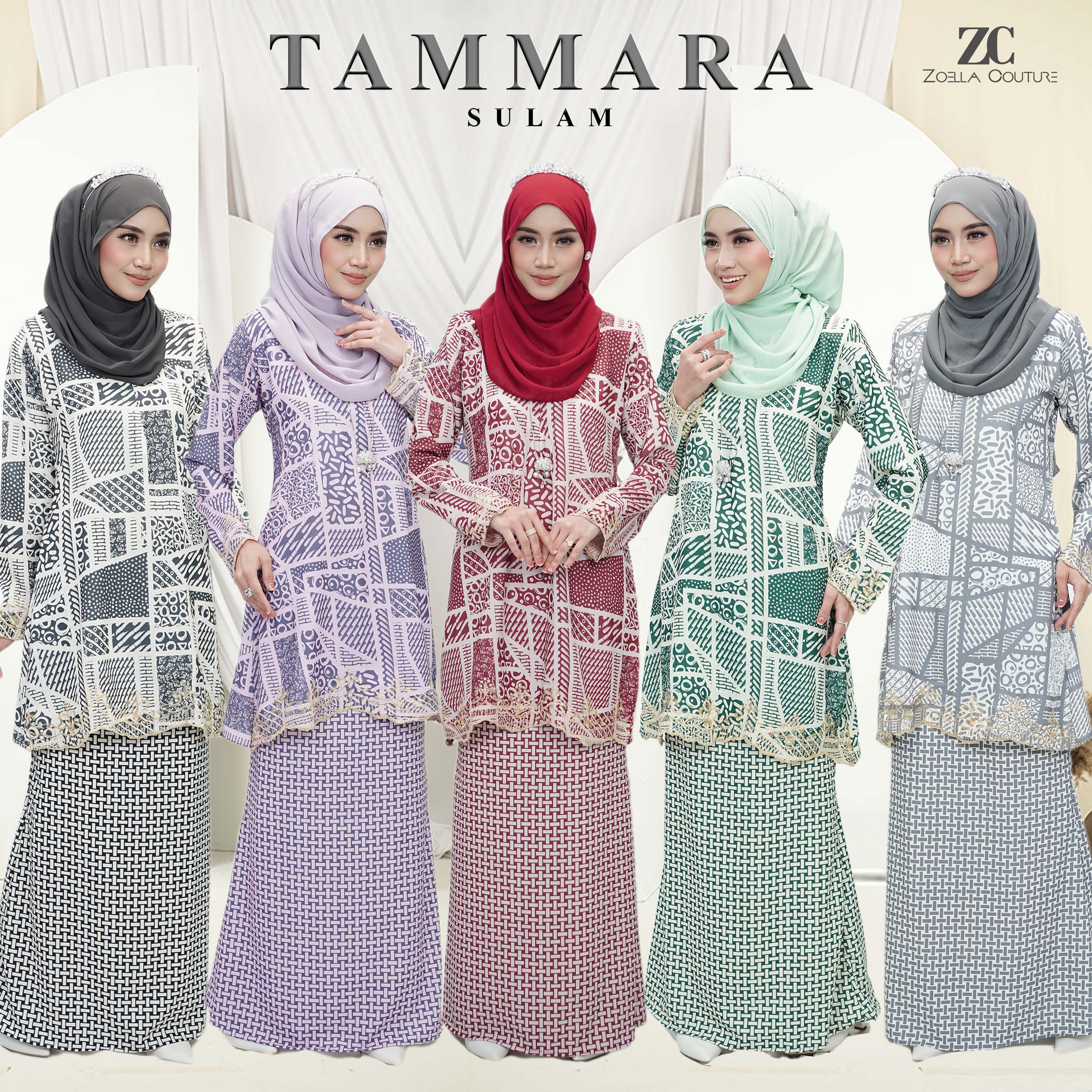 Zoella Couture - Set Baju Kurung Sulam Tammara new 2025 Armani Silk Ibu ...