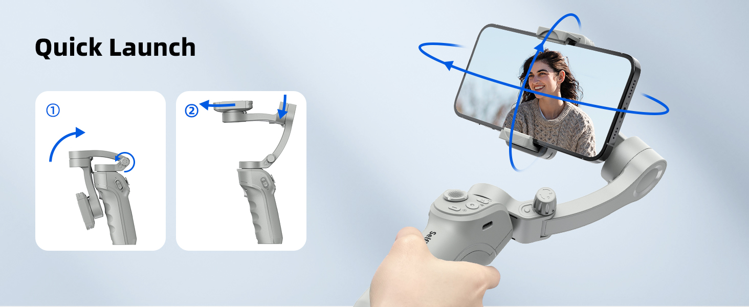 Handheld Gimbal 3-Axis Cell Phone Stabilizer Anti-Shake Intelligent ...