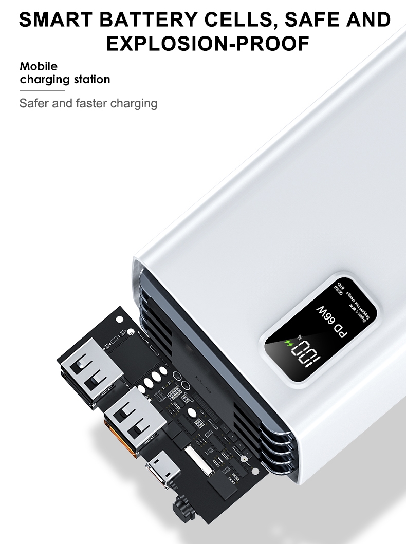 DOSEN Quality 66W Super Fast Charging Power Bank K7 Black/White QC 3.0Type-C Input USB (80000mAh ...