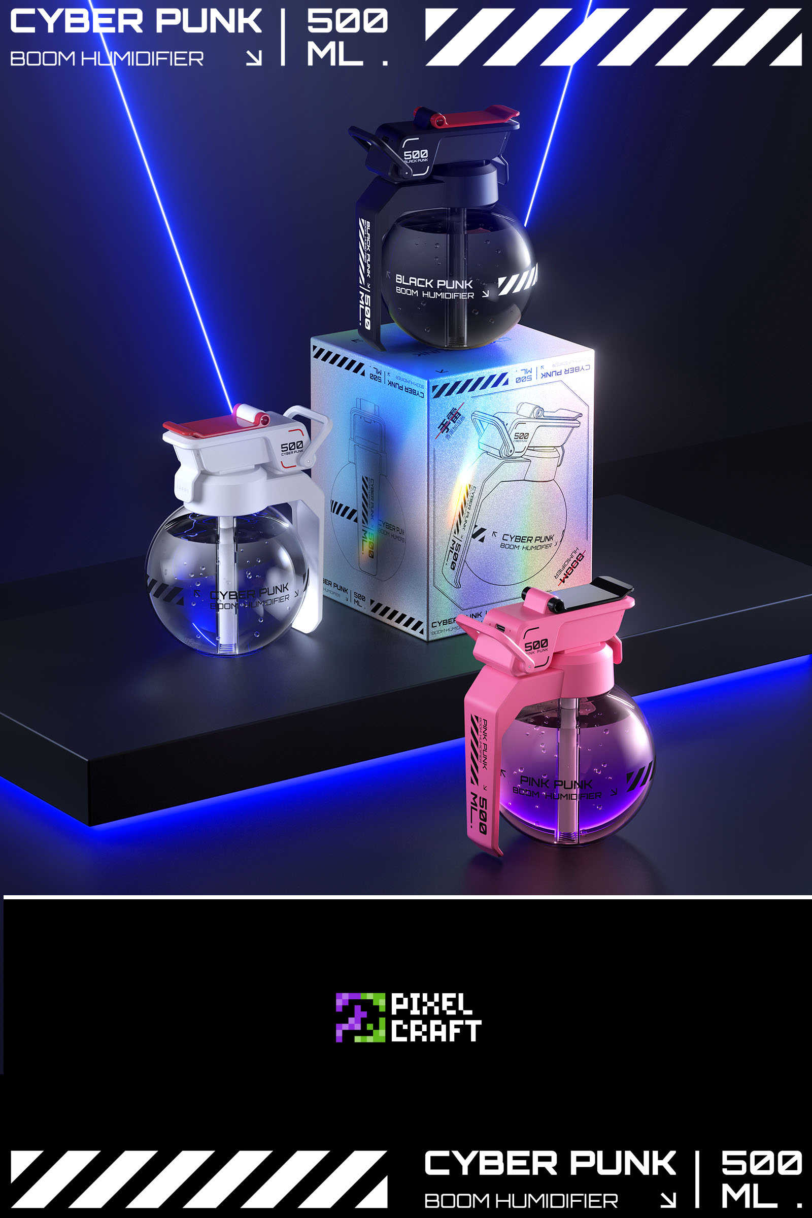 HIGHQUALITY CYBERPUNK BOOM HUMIDIFIER Silent Mist Aromatherapy Diffuser ...