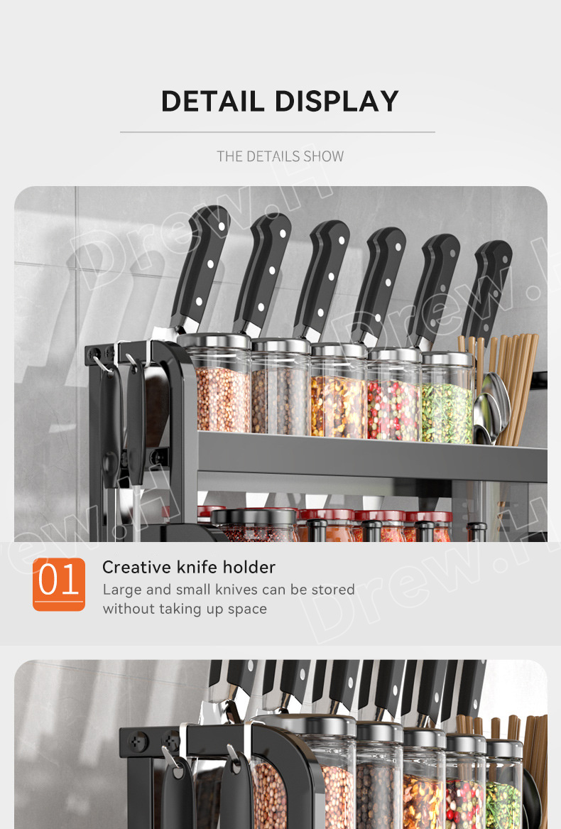 Kitchen Spice Rack Kitchen Rak Dapur Rak Rempah Stainless Steel ...