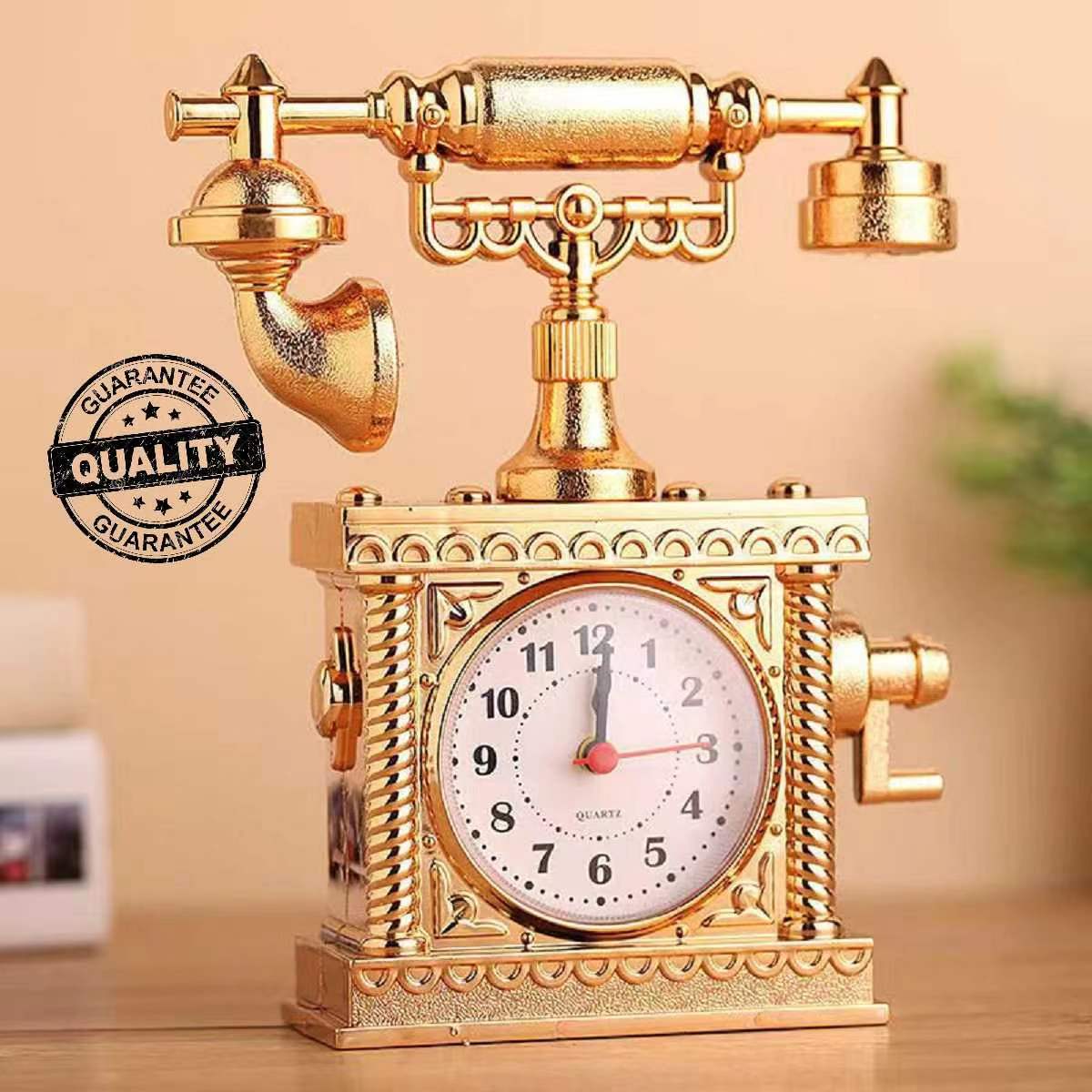 Classic Telephone Alarm Clock Jam Loceng Telefon Klasik Hiasan Meja ...
