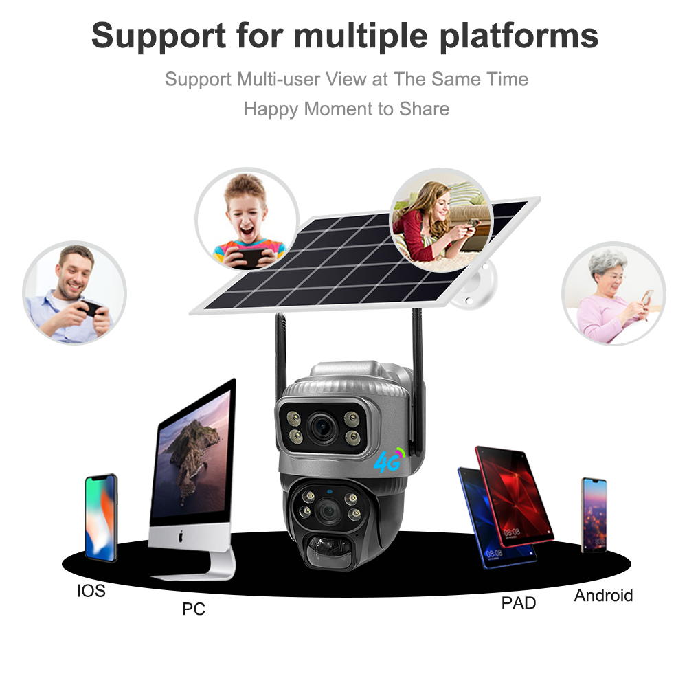 V380 Pro Solar outdoor cctv camera Wireless Dual lens 4G Sim waterproof ...