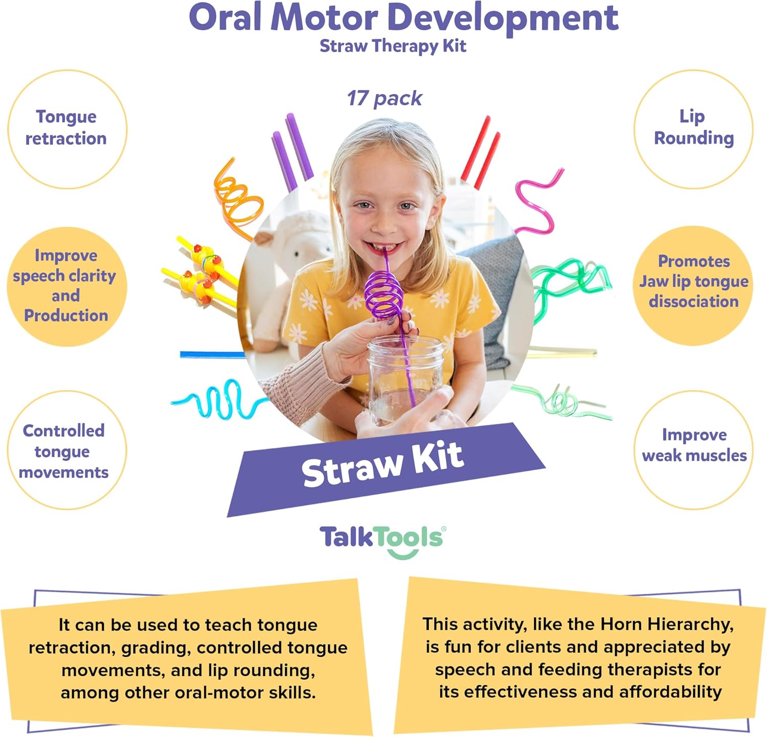 TalkTools Original Straw Kit For Oral Motor Therapy Speech Delay Autism | Shopee Malaysia