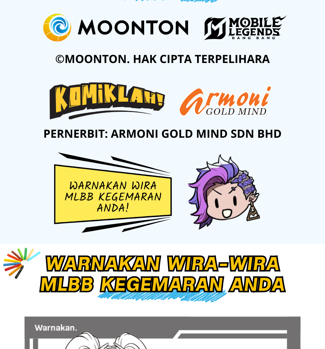 Buku Mewarna MLBB Buku 1 Colouring Book Mobile Legends:Bang Bang Buku ...