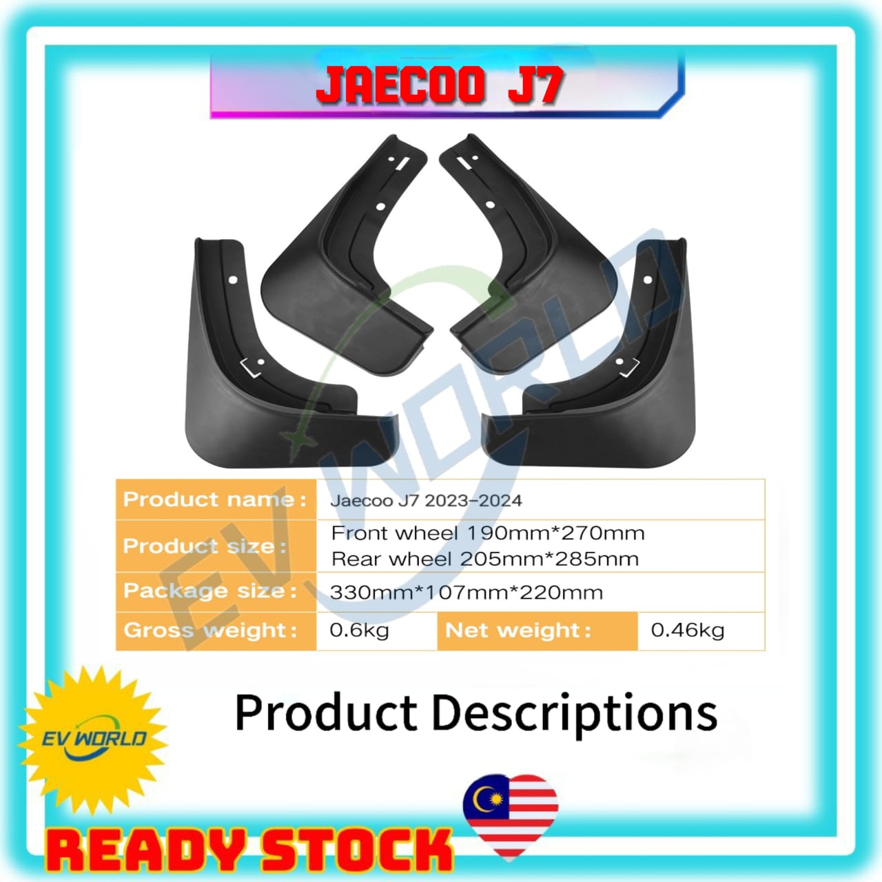 【J349】Fender Kereta Untuk Jaecoo J7 Wheel Mudguards Front Rear Splash ...