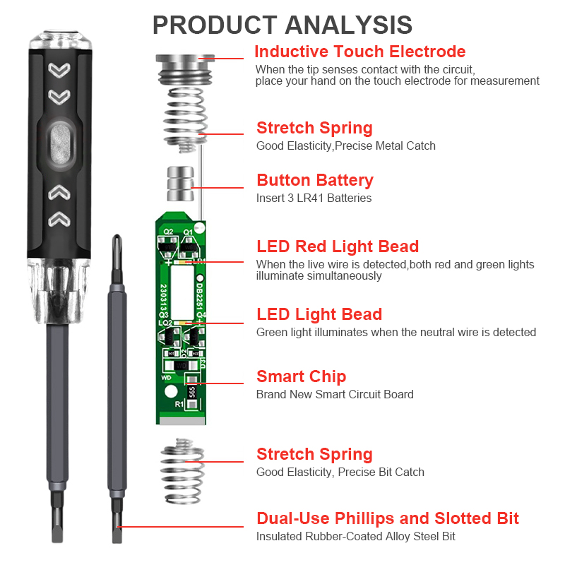 Digital Voltage Tester Pen 200-500V Ac Non-Contact Induction Test ...